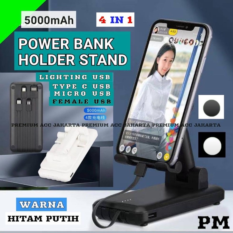 Jual Powerbank Holder 4 in 1 10.000 mAH Power Bank Quick Charge Senter ...