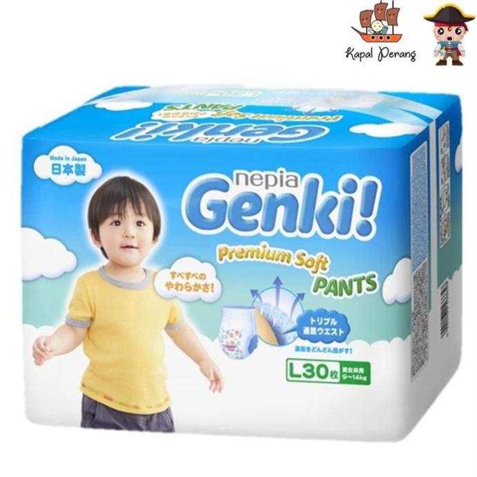 Jual Nepia Genki Premium Soft Pants L30 72-kapalperang dijamin | Shopee Indonesia