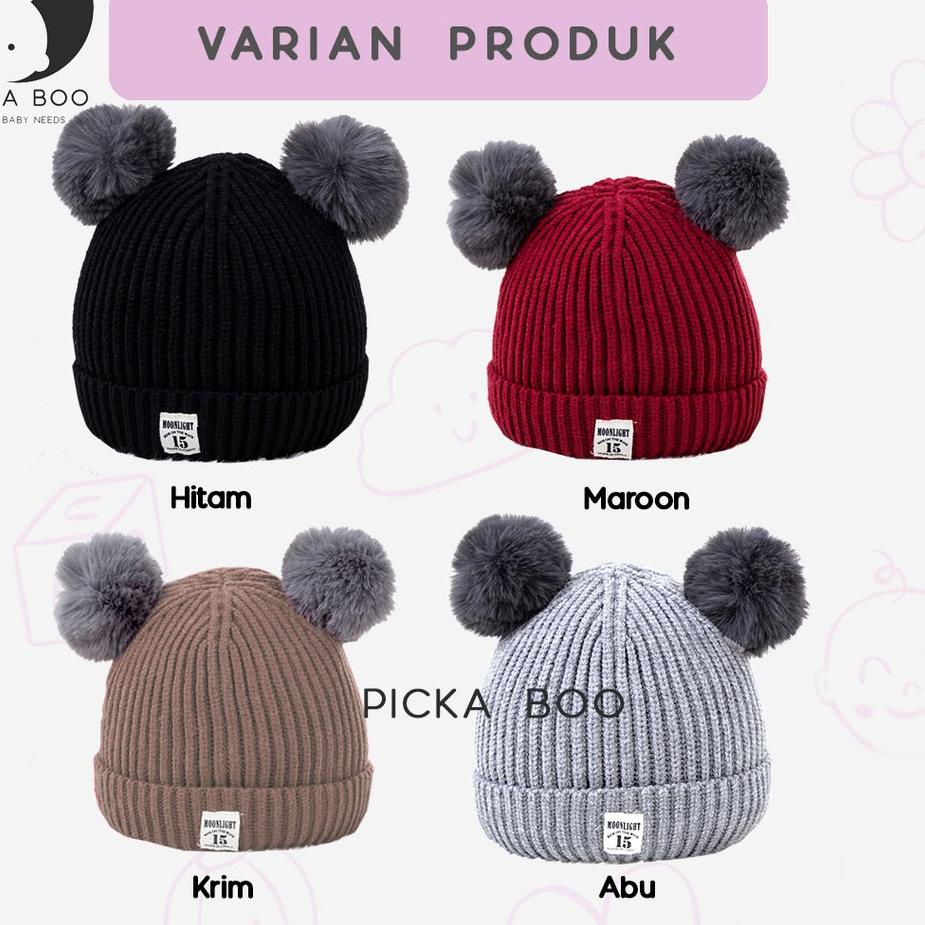 Jual Trend !! Topi Kupluk Anak Pompom PICKA BOO | Shopee Indonesia