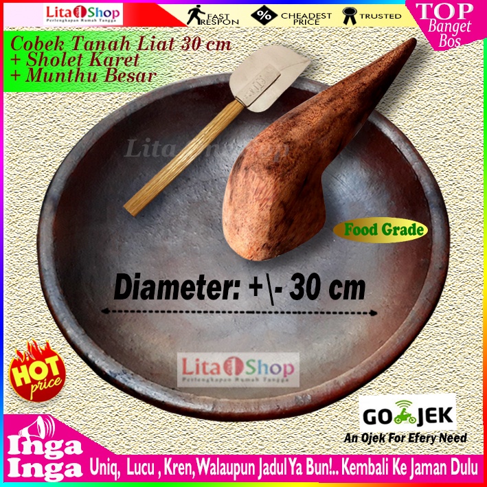 Jual Cobek Ulekan Set Tanah Liat - D30 - Ulekan Kayu Besar | Shopee ...