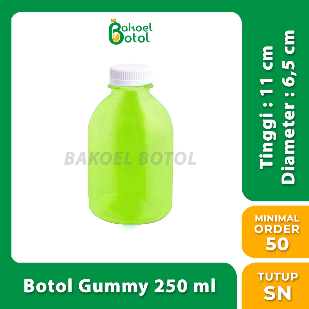 Jual Botol Gummy 250 ml (MINIMAL 50 PCS) / Botol Plastik 250 ml | Shopee Indonesia