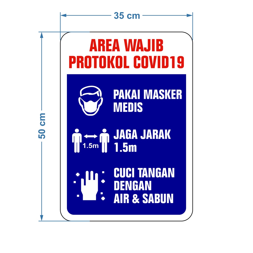 Jual STIKER RAMBU Area wajib protocol covid Bahan REFLEKTIF | Shopee ...
