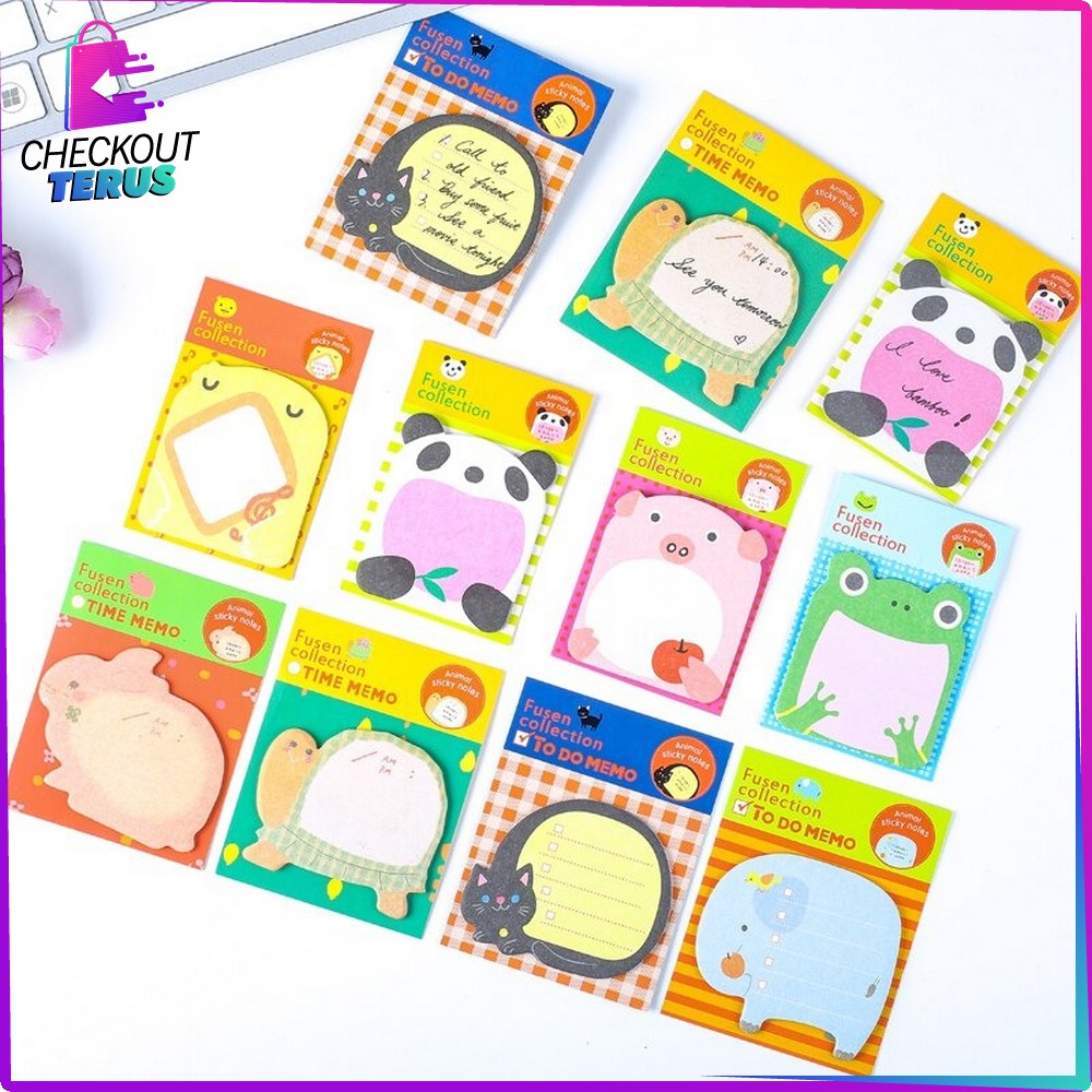 Jual CT A3 Sticky Notes Memo Motif Animal Note Kertas Memo Karakter ...