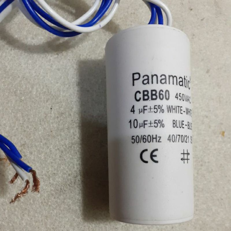 Jual Kapasitor Capasitor mesin cuci 4uf + 10uf CBB60 original | Shopee ...