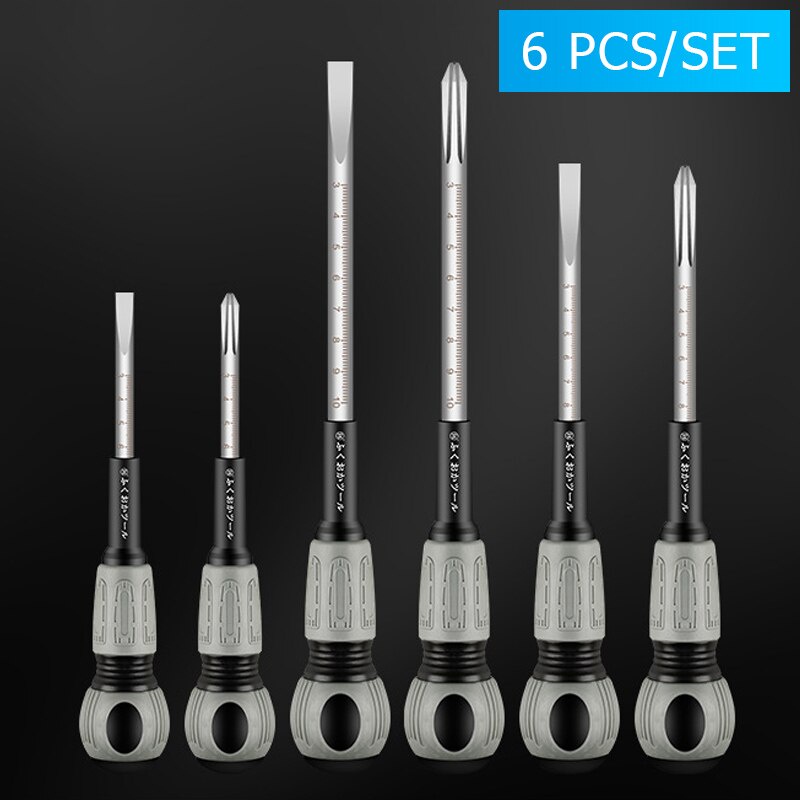 Jual PREORDER QUK Presisi Obeng Set 6 Pcs Magnetik CR-V Slotted ...