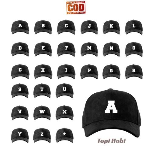 Jual TOPI ALPHABET / TOPI BASEBALL BORDIR HURUF A-Z UNISEX REMAJA ...