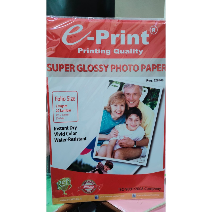 Jual E-PRINT KERTAS FOTO SUPER GLOSSY PHOTO PAPER 230GSM FOLIO | Shopee ...