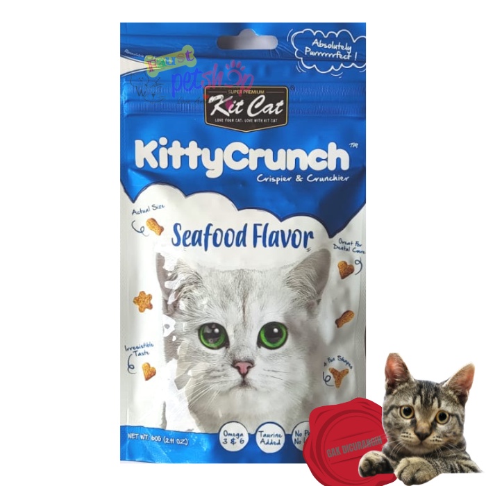 Jual Kit Cat Kitty Crunch Seafood Flavor 60Gr Snack Kucing Kering Cat ...