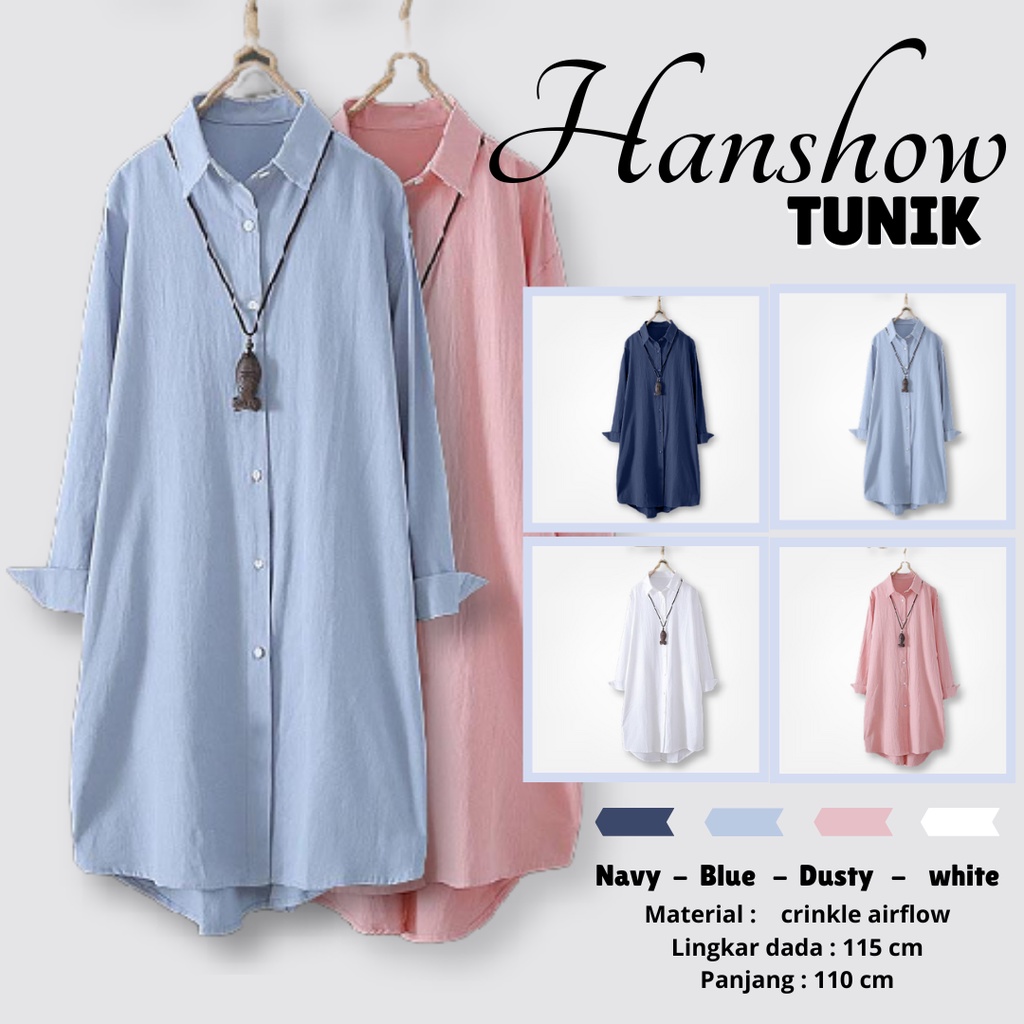 Jual TUNIK CRINCLE / HANSHOW TUNIK CRINCLE / CRINCLE BLOUSE / BLOUSE ...