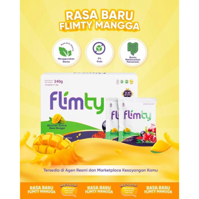 Jual Flimty Fiber Rasa Mangga - 1 Box (16 Sachet) | Shopee Indonesia