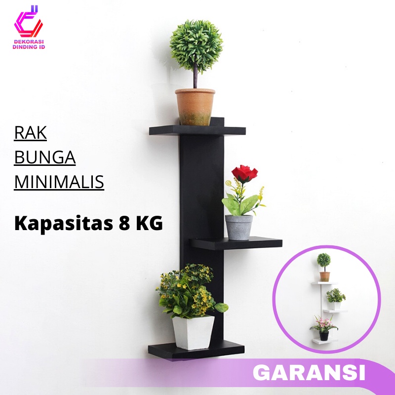 Jual AMBALAN RAK BUNGA HIAS DINDING KAYU 3 SUSUN TEMPEL VINTAGE ...