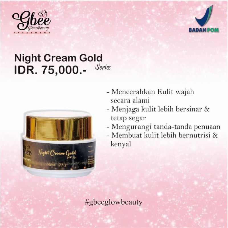 Jual Night cream gold Gbee /krim malam gold gbee glow beauty 100% ORI ...