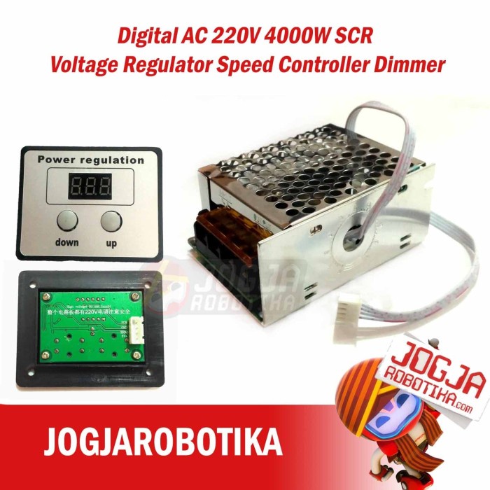Jual Digital AC 220V 4000W SCR Voltage Regulator Speed Controller ...