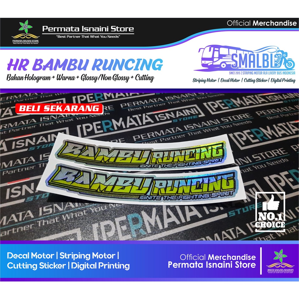Jual Sticker Hologram Julukan Bus Po Haryanto Bambu Runcing HR by PIS ...