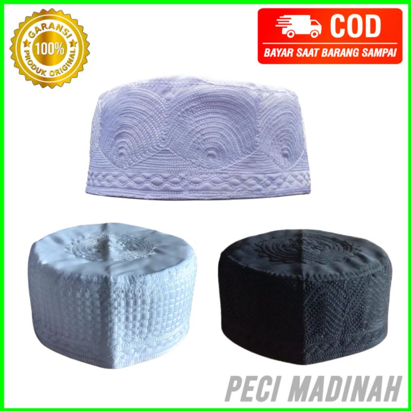 Jual Peci Kopeah Kopiah Kopyah Haji Madinah Hitam Putih Dewasa Anak ...