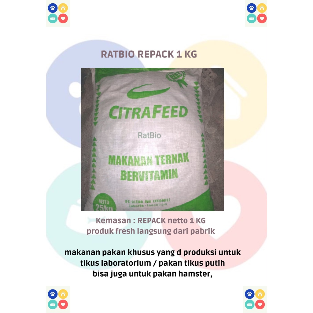 Jual PELET pakan RAT BIO makanan TIKUS putih hamster food RATBIO 1 KG ...