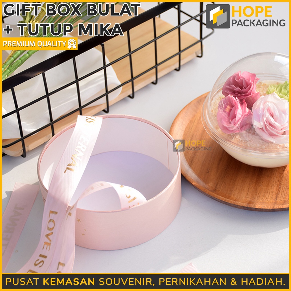 Jual Gift Box Bulat + Pita / Box Bunga Round Flower Bunga Box Hampers ...