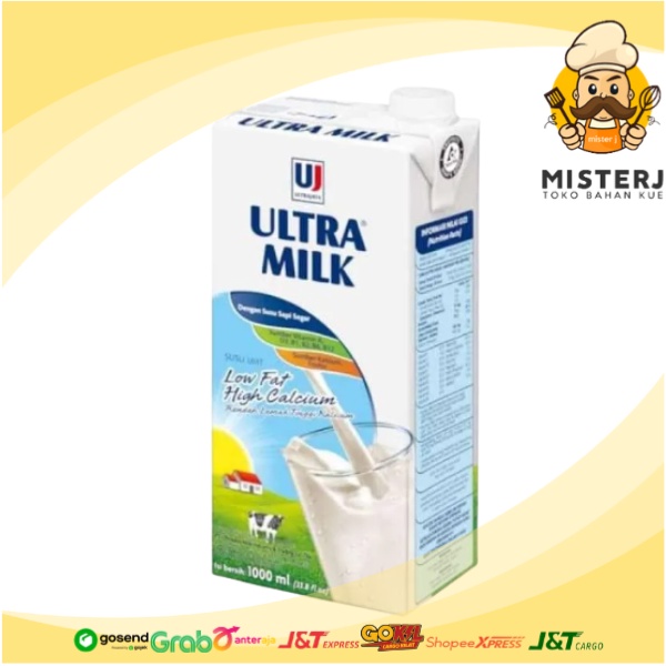 Jual Susu Ultra Milk Plain Low Fat | 1000 ml | 1 Liter | Shopee Indonesia