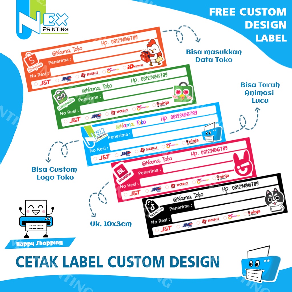 Jual Cetak Label Pengiriman Online Olshop / Shipping Bahan Sticker HVS ...