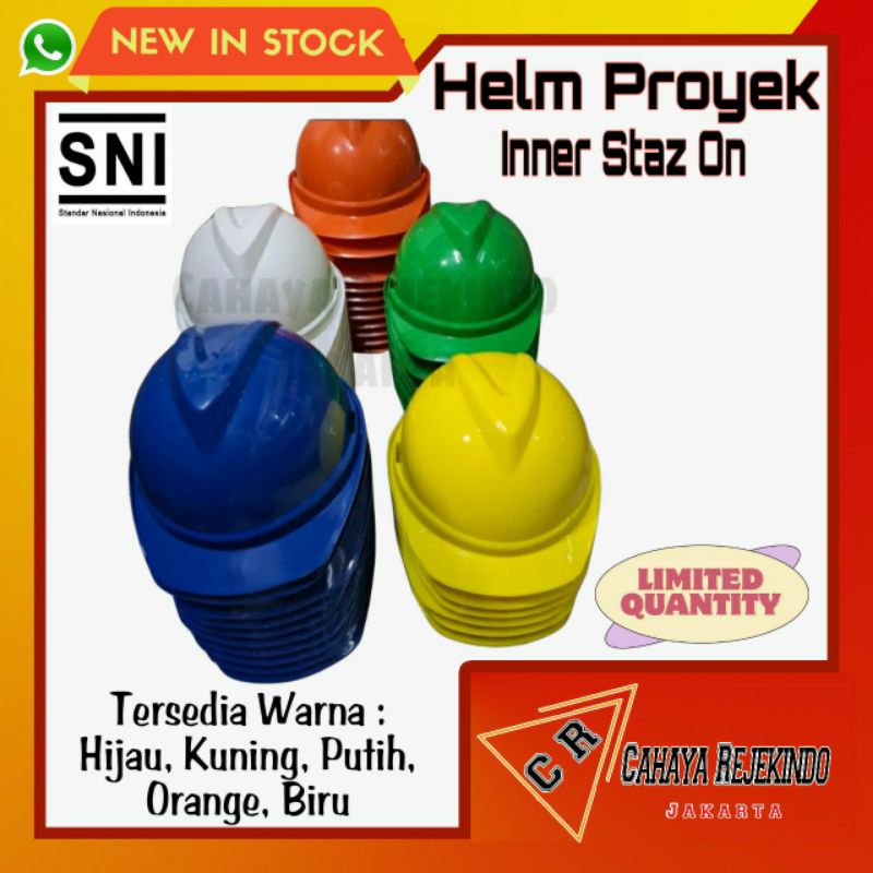 Jual Helm Proyek SNI Murah Inner Staz On | Helm Safety | Shopee Indonesia