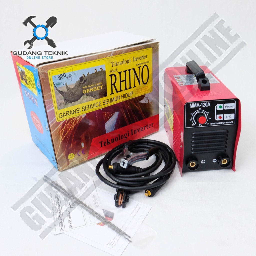 Jual Mesin Las Listrik Merah 900Watt MMA120A RHINO / Trafo Las Inverter ...