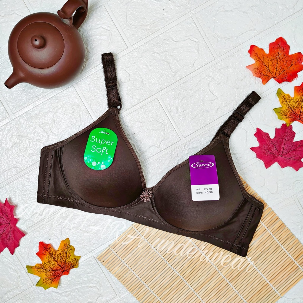 Jual Bra Tanpa Kawat SOREX 17238 Katun Kait 2 Size 34-40 Cup A-B / Bra ...