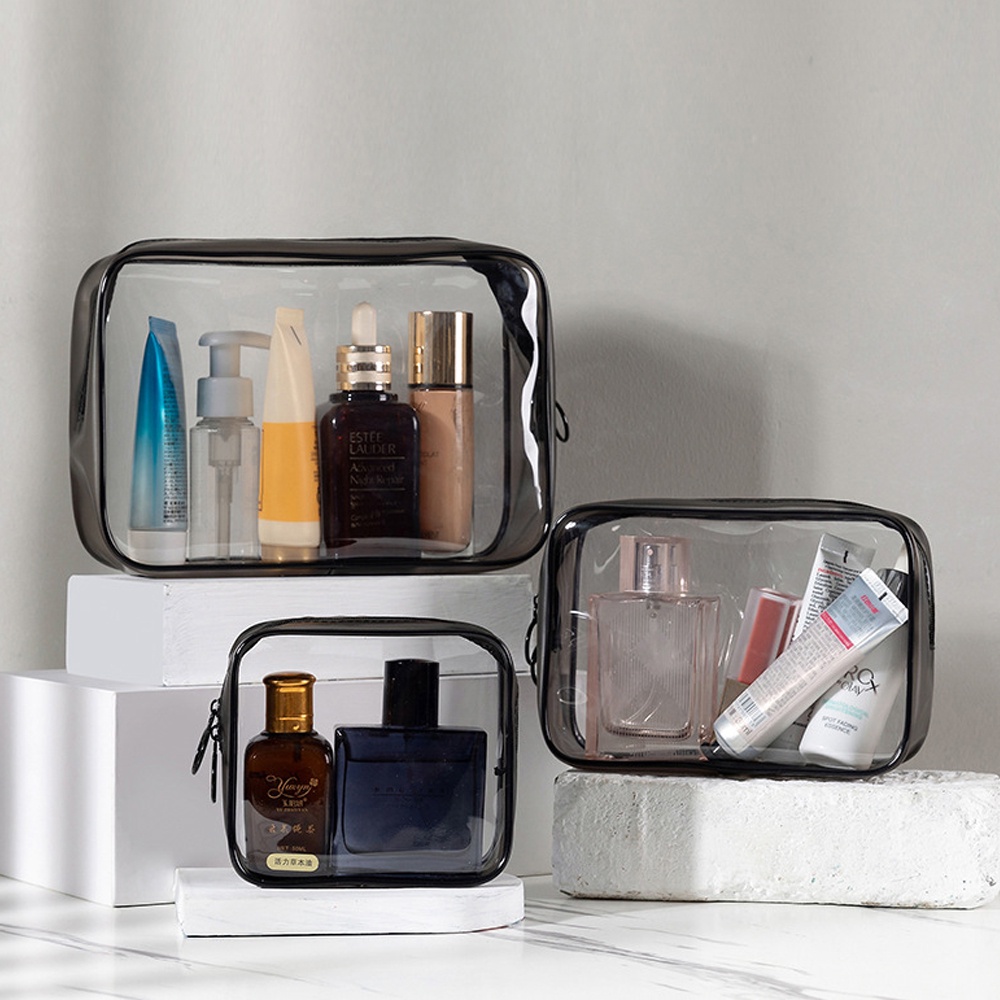 Jual Tas Pouch Kosmetik Polos Transparan Anti Air Tempat Make Up Pouch ...
