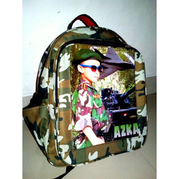 Jual TAS FOTO CUSTOM TNI DORENG ARMI TAS SEKOLAH | Shopee Indonesia