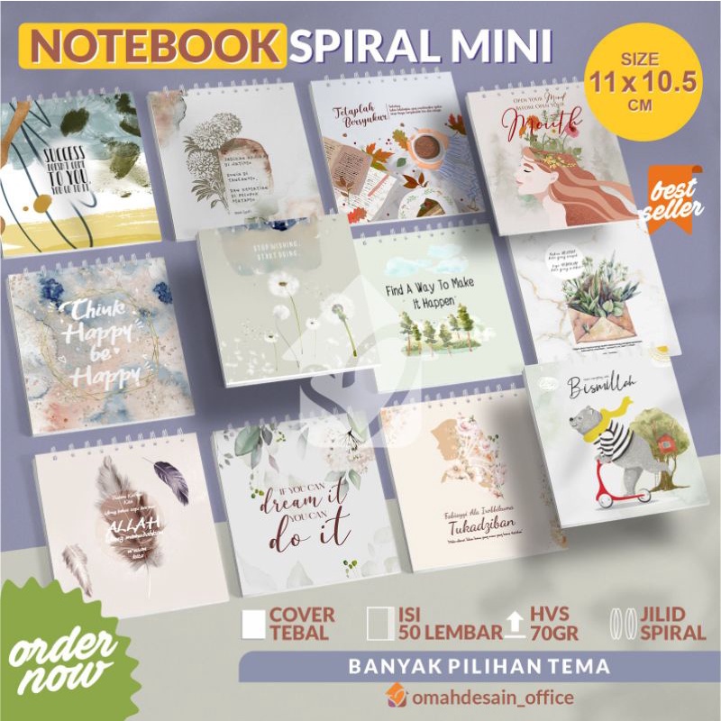 Jual NOTEBOOK MINI SPIRAL | NOTEBOOK AESTETIC | Shopee Indonesia