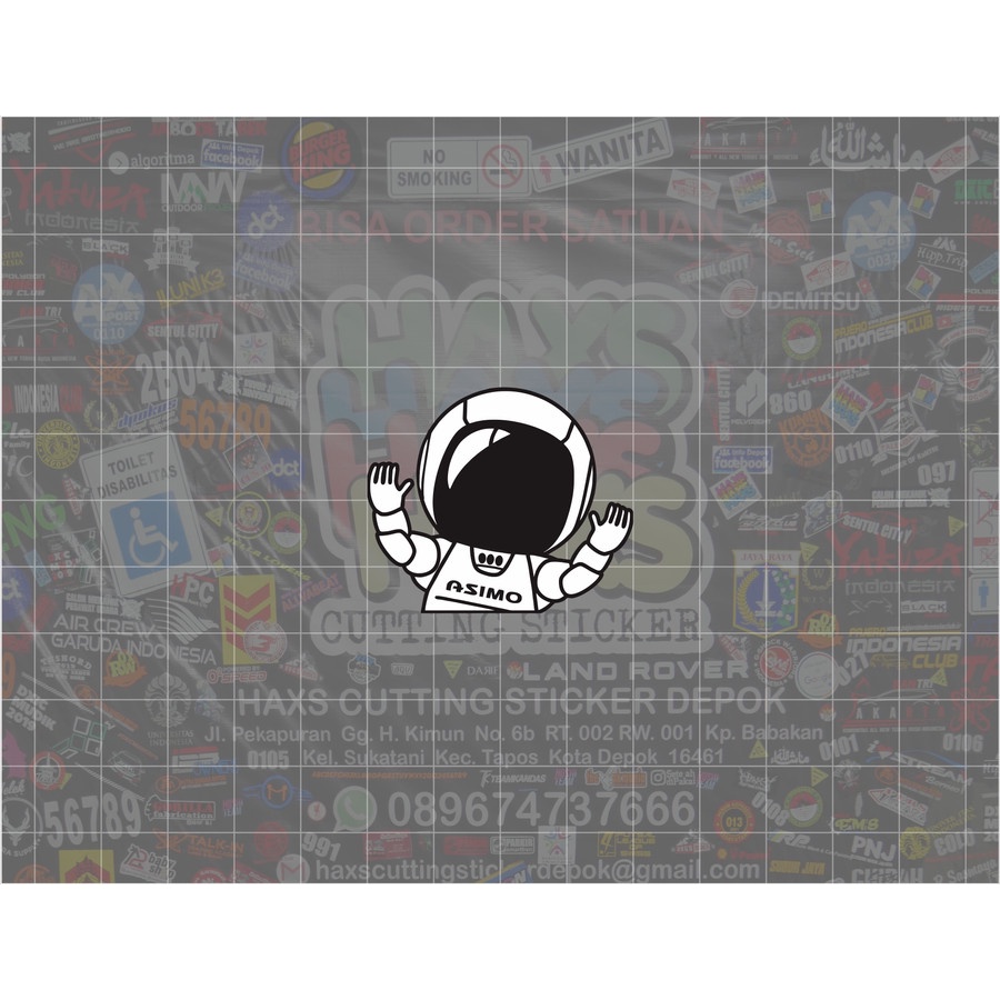 Jual Cutting Sticker Asimo Honda Melambai Ukuran 4 Cm Untuk Mobil dan ...
