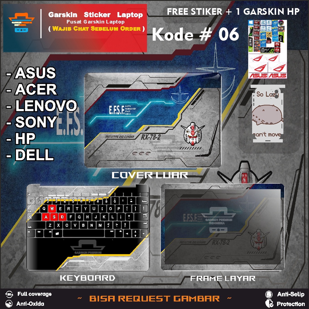 Jual Garskin Laptop Full Body Bisa Custom Gambar Suka Suka Skin Badas 6 ...