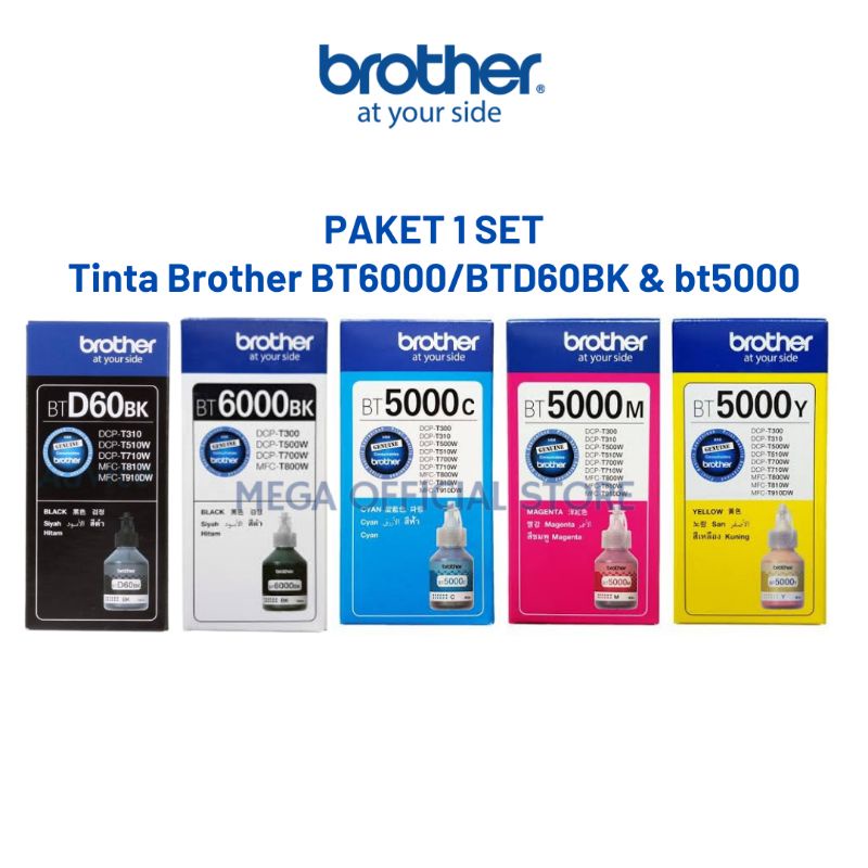 Jual Paket 1 Set Tinta Brother BTD60BK/BT6000 & BT5000 untuk DCP-T300 ...