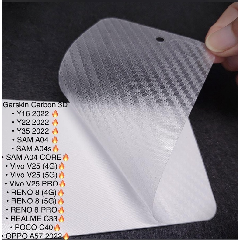 Jual Garskin Skin Carbon Stiker Handphone Oppo A57 2022/ Reno 8 4G ...