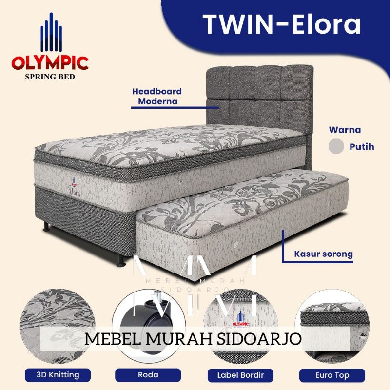 Jual Set Spring bed Olympic twin Elora 120 x 200 sorong 2in1 plustop ...