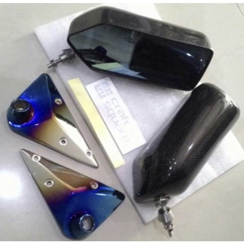 Jual Spion F1 Real Carbon Craft Square Kaki Titanium Side Mirror ...