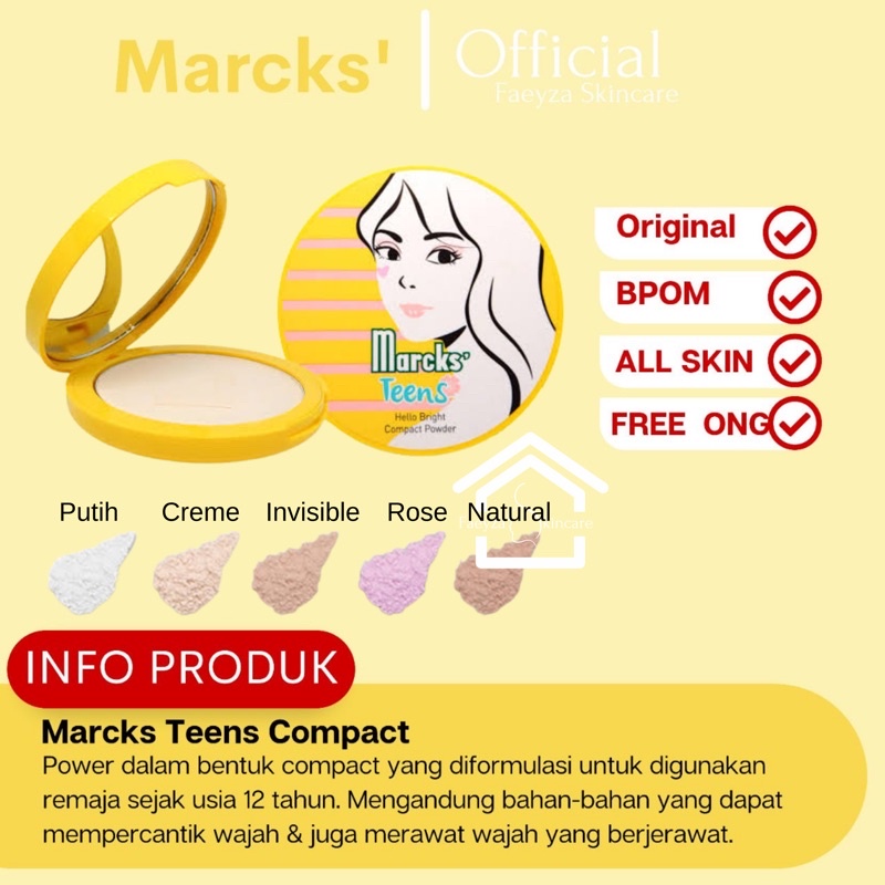 Jual [BPOM] MARCK'S Marcks Teens Compact Powder 12g - Bedak Padat ...
