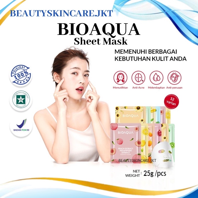 Jual BIOAQUA Sheet Mask Brightening Essence | Masker Wajah Bioaqua | Shopee Indonesia