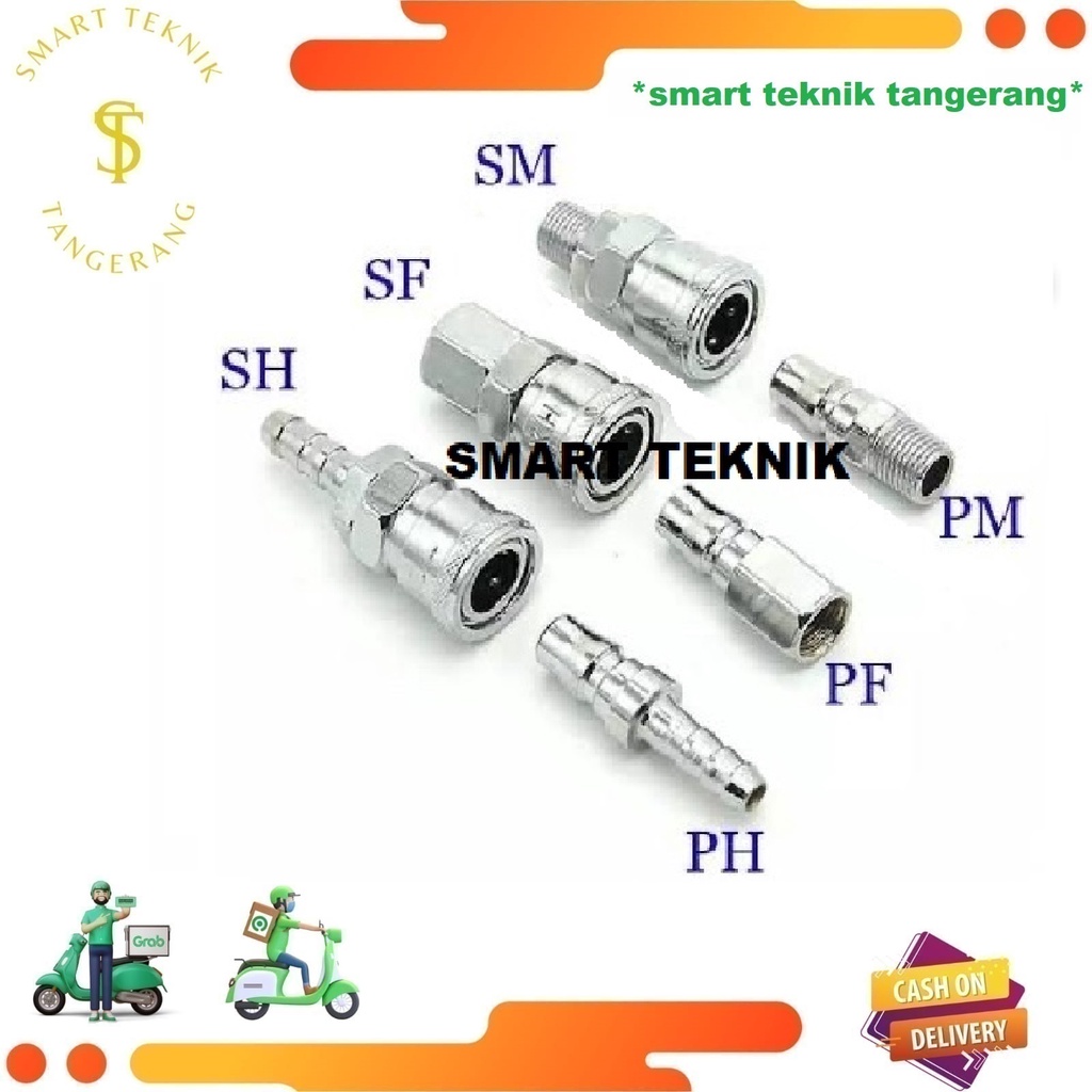 Jual QUICK COUPLER SAMBUNGAN SELANG ANGIN SPRAY GUN KOMPRESOR COUPLER ...