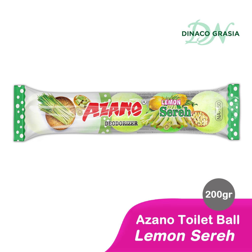 Jual Azano LEMON SEREH Kamper Ball Toilet - 200 gr | Shopee Indonesia