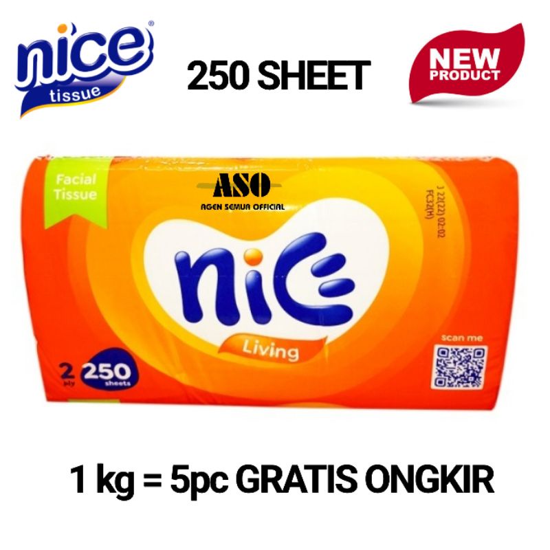Jual Tissue Tisu NICE 250 Sheet 2ply NICE 500 helai Facial Tisu Wajah ...