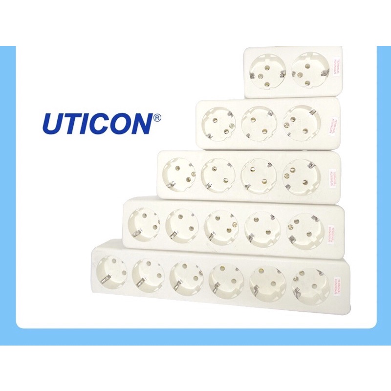 Jual STOP KONTAK LUBANG 1/2/3/4/5/6 MERK UTICON ORIGINAL MURAH | Shopee Indonesia