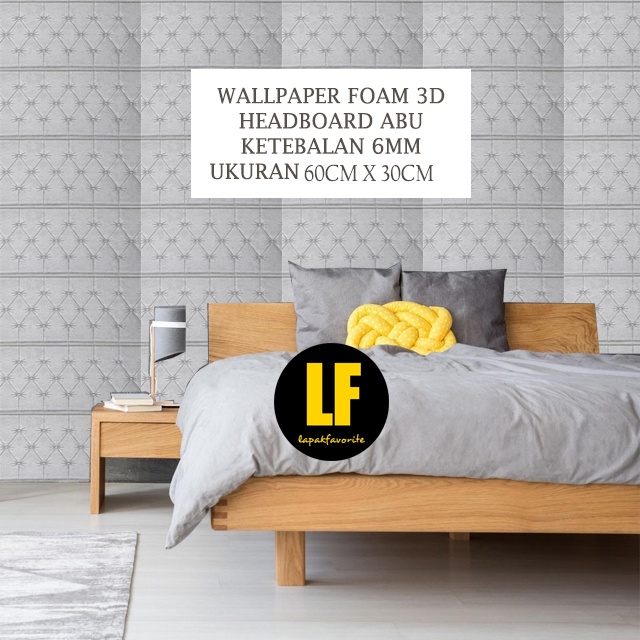 Jual AA Wallpaper 3D Foam Headboard Abu Dinding Busa Stiker Wall Foam ...