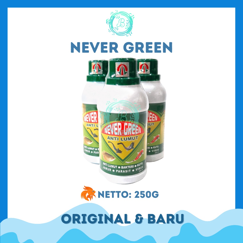 Jual NEVER GREEN 250ml Obat Anti Lumut Kolam Tambak Ikan Cairan ...