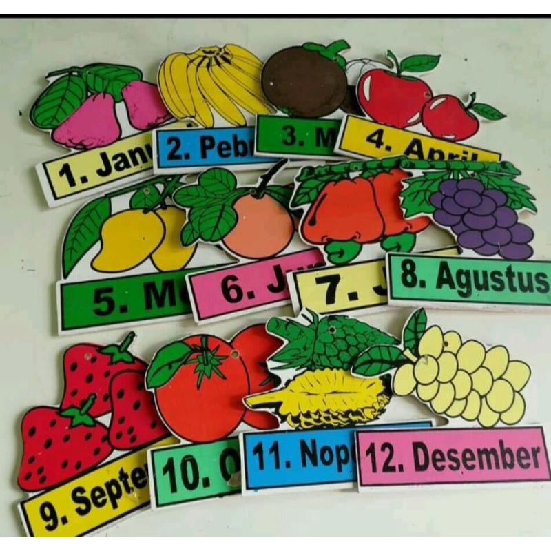 Jual Alat peraga TK/Paud mainan edukasi anak buah nama bulan | Shopee ...
