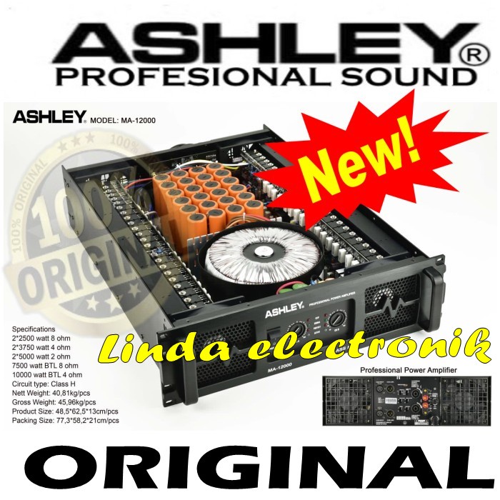 Jual Power Amplifier ASHLEY MA12000 MA 12000 Class H Original | Shopee ...