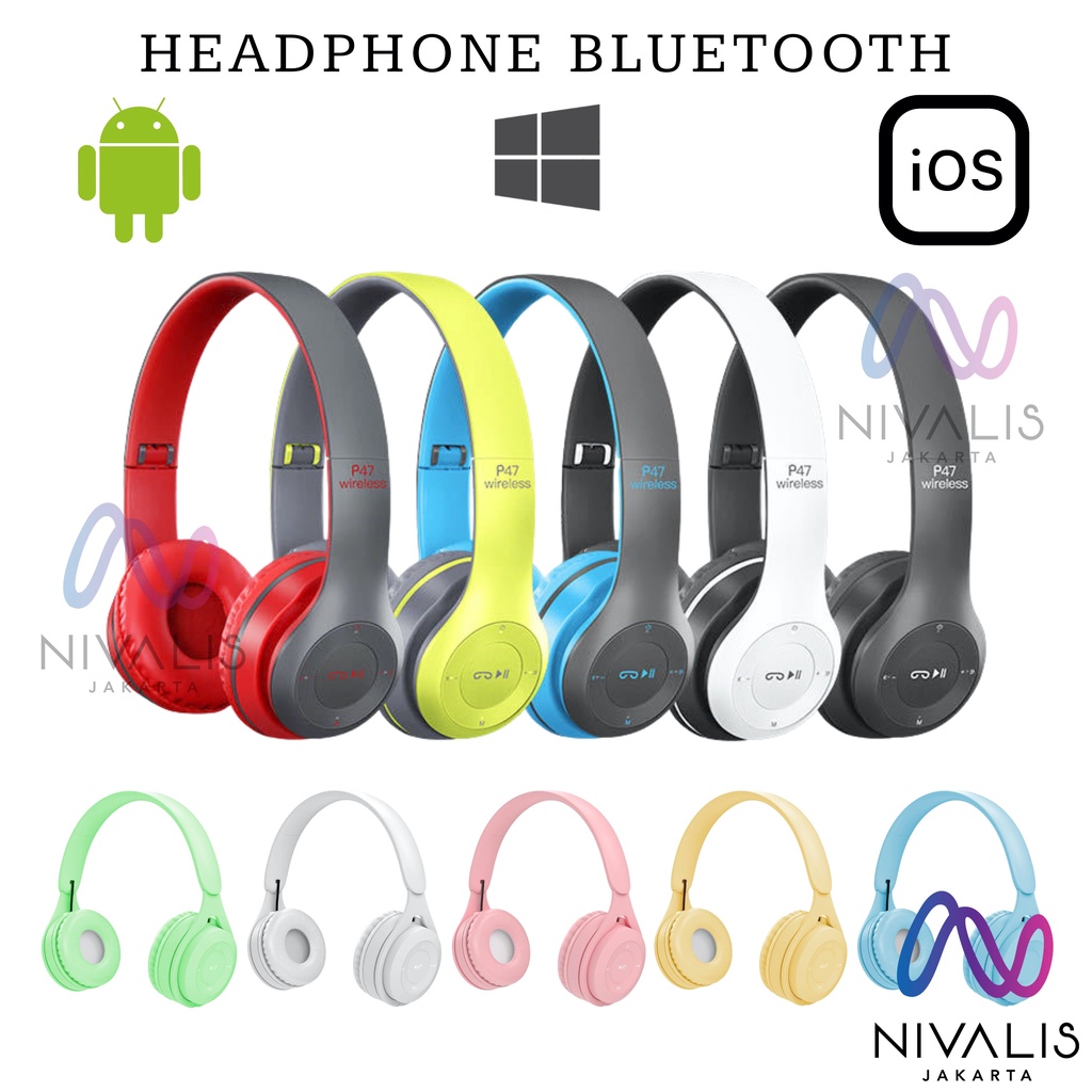 Jual NIVALIS JAKARTA HEADPHONE BLUETOOTH WIRELESS P47 Y08 MACARON PRO ...