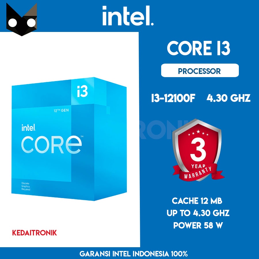Jual Intel Processor Core i3 12100F - LGA1700 CORE I3 4.30GHz | Shopee Indonesia