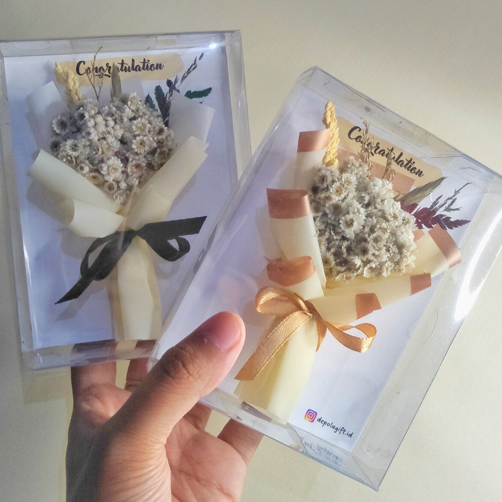 Jual MINI BOUQUET LED WITH TRANSPARANT BOX BUCKET BUNGA GIFT WISUDA ...