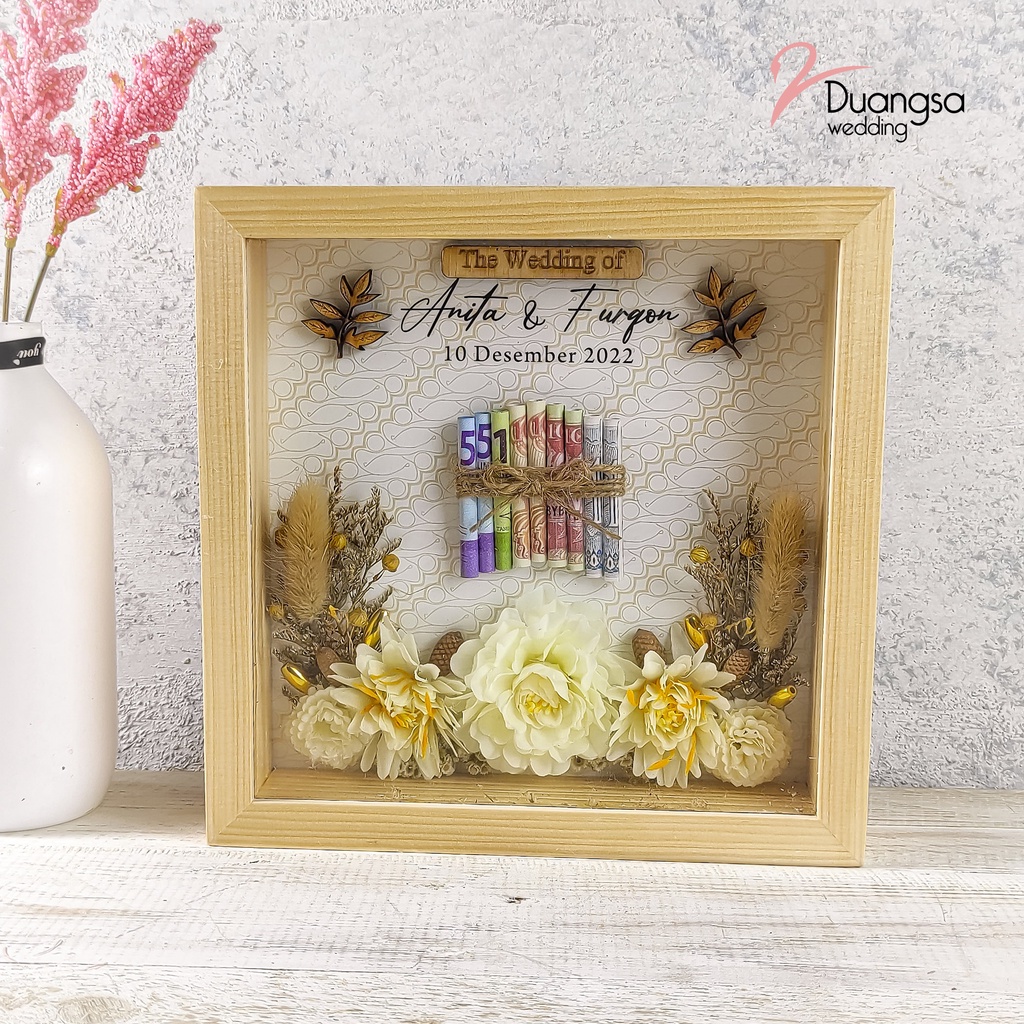 Jual Pigura Mahar Pernikahan / Mahar Rustic / Bingkai Mahar Uang ...