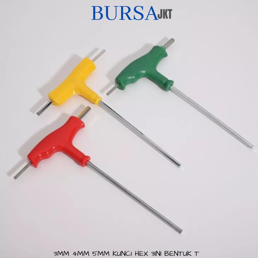 Jual KUNCI T HEXAGONAL 3MM 4 MM 5 MM T HANDLE GAGANG KARET | Shopee Indonesia